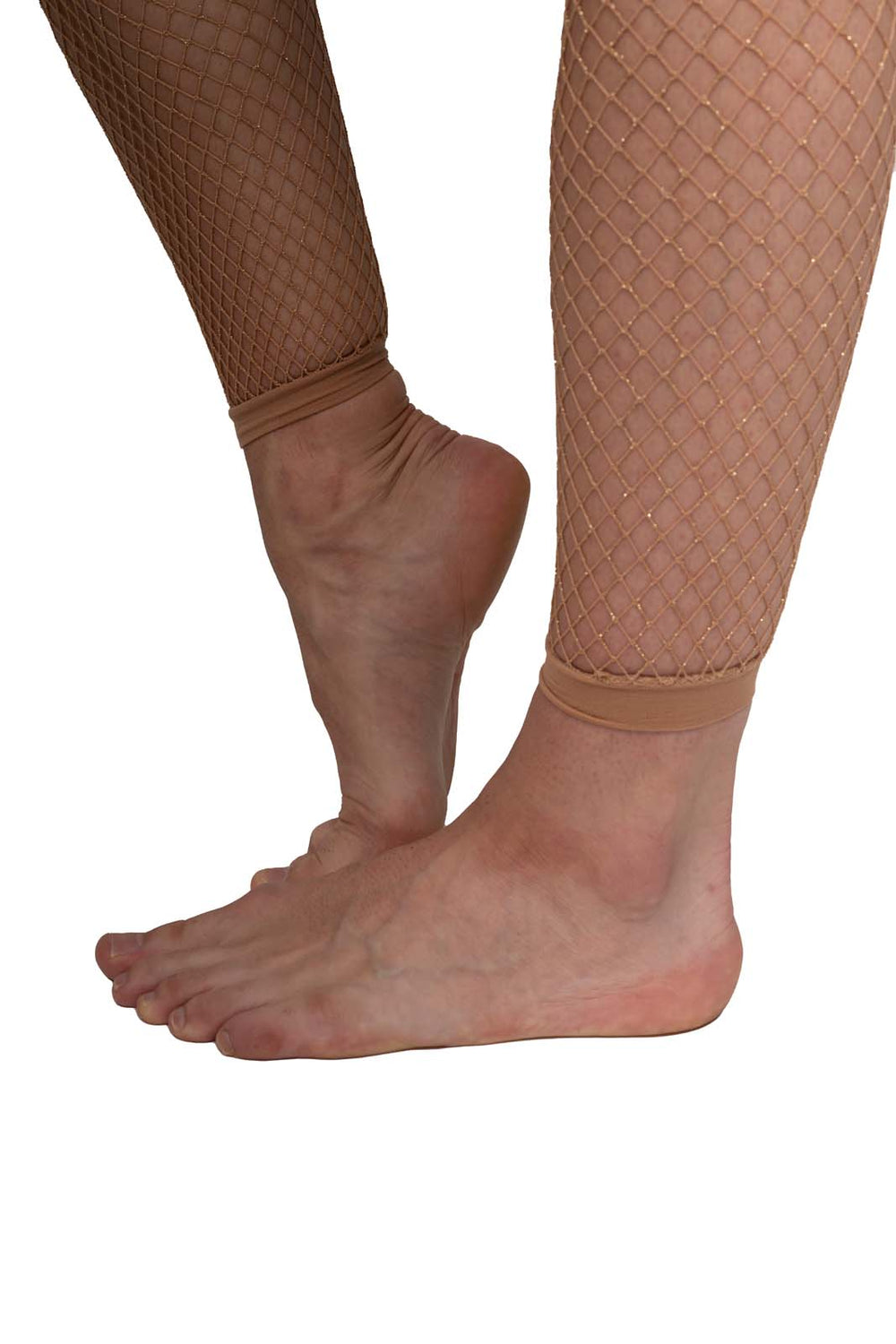FOOTLESS GOLD GLITTER FISHNETS